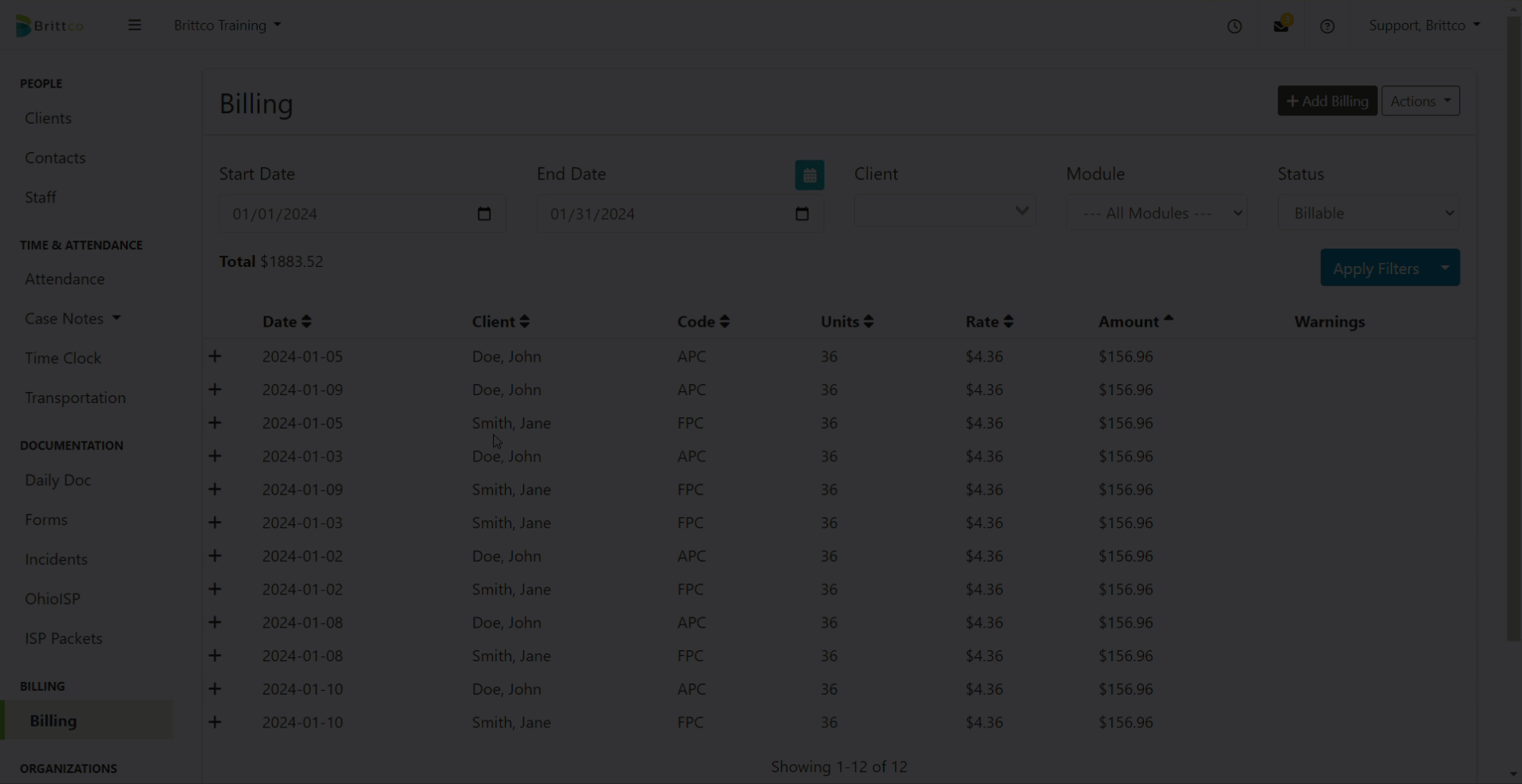 Billing - Overview – Brittco