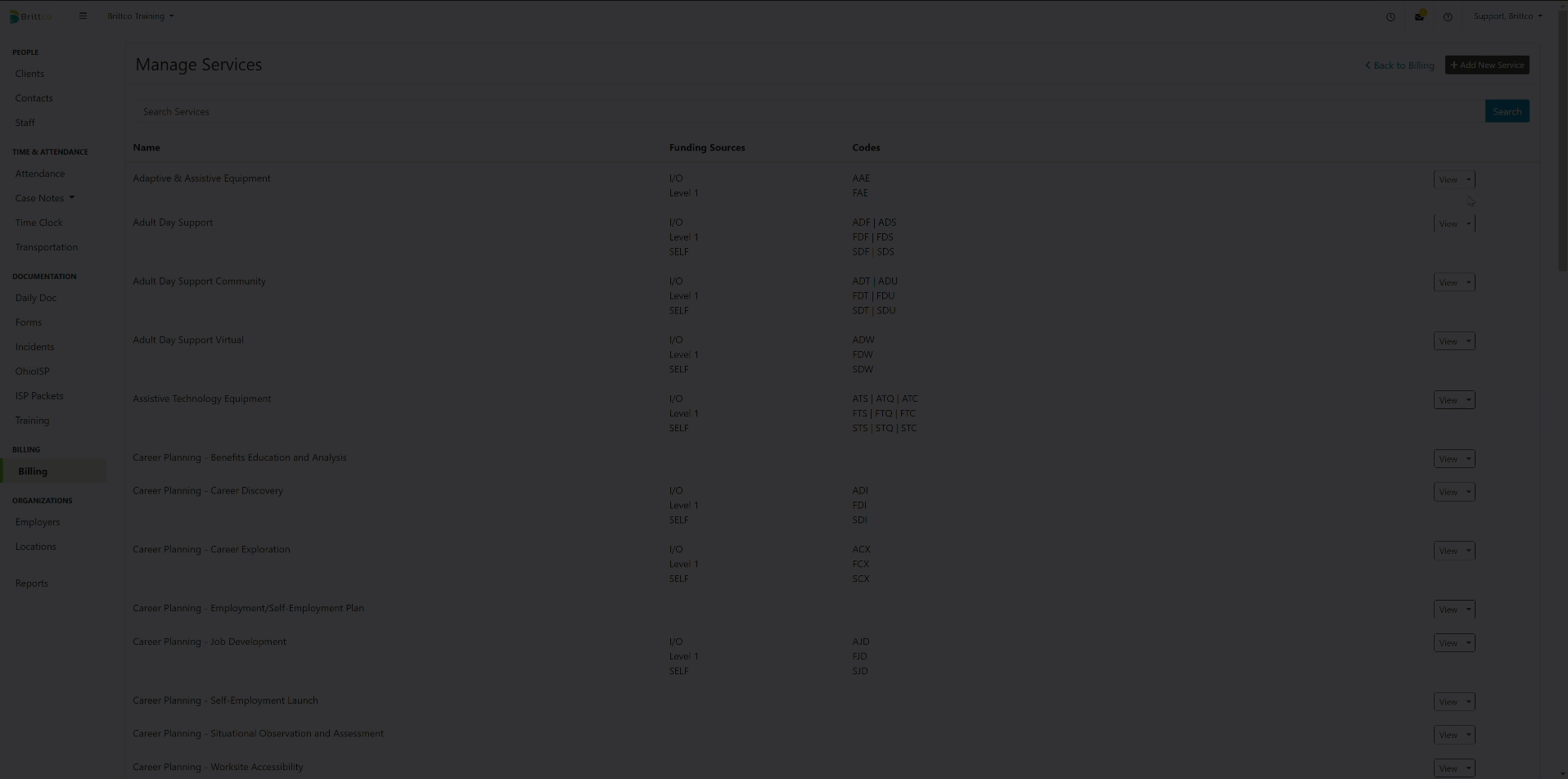Billing - Managing Services – Brittco